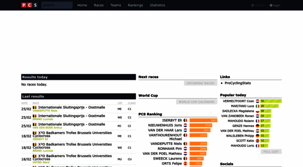 cx.procyclingstats.com - Cyclo cross statistics, result... - CX Pro ...