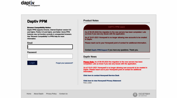 daptiv.honeywell.com - Daptiv PPM Login - Daptiv Honeywell