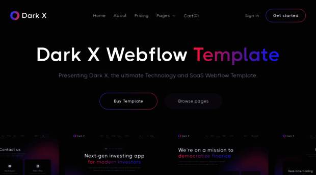 darktemplate.webflow.io - Dark X - Webflow Ecommerce web... - Dark Template Webflow