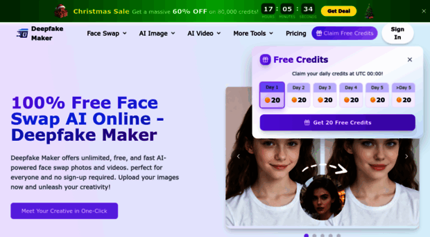 deepfakemaker.io - Free Face Swap AI Online for P... - Deepfake Maker