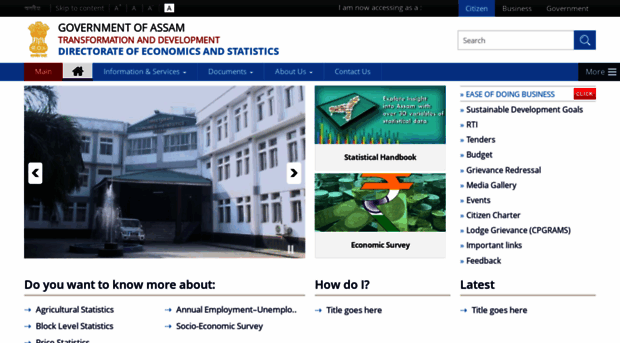 des.assam.gov.in - Home | Directorate of Economic... - Des Assam