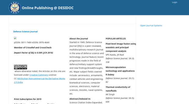 desidoc.drdo.gov.in - Online Publishing @ DESIDOC - DESIDOC Drdo