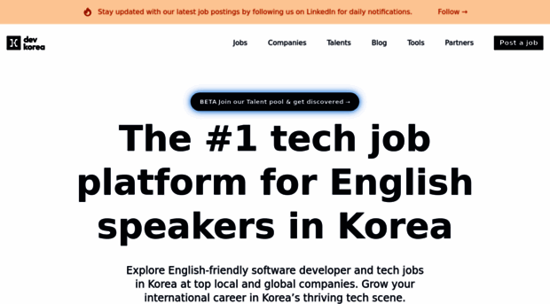 dev-korea.com - The #1 tech job platform for E... - Dev Korea
