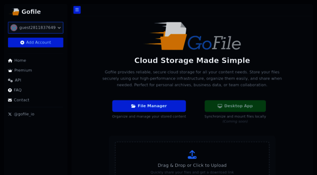 dev.gofile.io - Gofile - Free Unlimited File S... - Dev Gofile