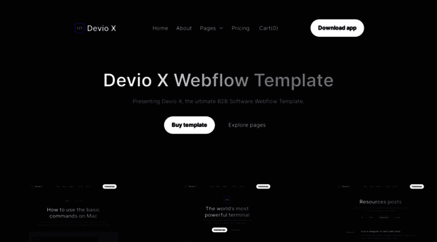deviotemplate-showcase.webflow.io - Devio X - Webflow Ecommerce we... - Devio Template Showcase ...