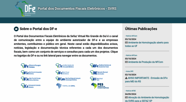 dfe-portal.svrs.rs.gov.br - Portal dos Documentos Fiscais ... - Dfe ...