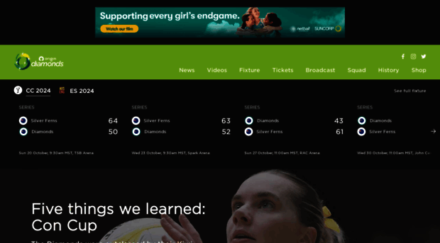 diamonds.netball.com.au - Home - netball.com.au - Diamonds Netball