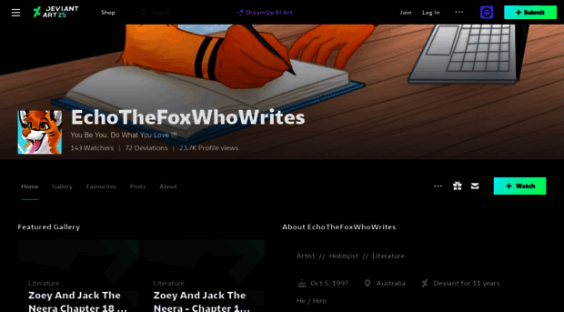 dragonwriter05.deviantart.com - EchoTheFoxWhoWrites - Hobbyist ...