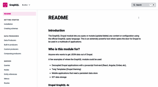 drupal-graphql.gitbook.io - README | GraphQL - Drupal GraphQL Gitbook