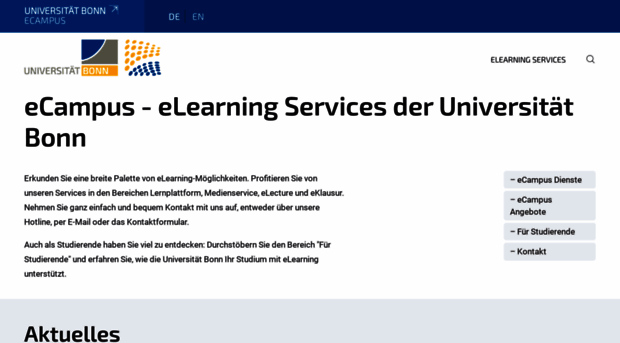 ecampus-services.uni-bonn.de - Startseite — eCampus - ECampus Services Uni Bonn