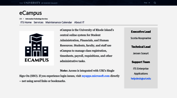 ecampus.uri.edu - URI eCampus Home – Information... - ECampus URI