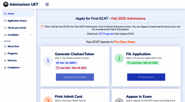 ecat.uet.edu.pk - Home - ECAT - ECAT Uet