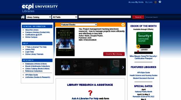ecpi.ent.sirsi.net - Library Catalog - Ecpi Ent Sirsi
