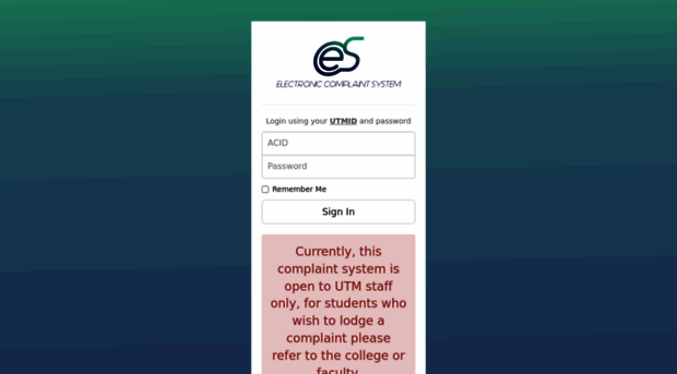 ecs.utm.my - Login Page - Ecs Utm