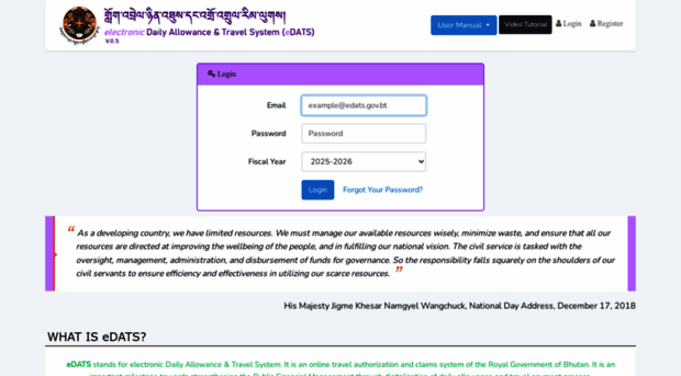 edats.mof.gov.bt - eDATS| V.0.5 - EDATS Mof