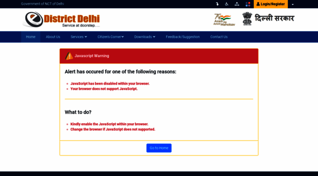 edistrict.delhi.gov.in - Home | e-District Delhi - E District Delhi