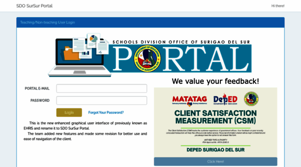 ehris.depedsurigaodelsur.com - SDO SurSur Portal - Ehris Deped Sur Igaodel