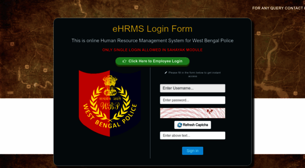 ehrms.wbpolice.gov.in - Login Panel | WBPD - Ehrms Wbpolice