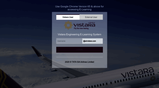 elearning.airvistara.com - Airvistara | Login - Elearning Airvistara