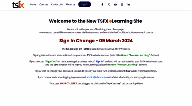 elearning.tsfx.edu.au - Home - Elearning Tsfx