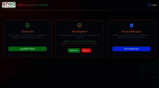 emb.ongc.co.in - ONGC e-Measurement Book Portal - Emb ONGC