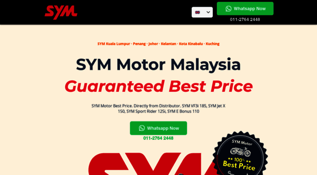 en.symmotor.com.my - SYM Motor | Get SYM 185, SYM V... - En SYM Motor