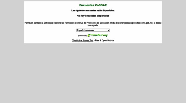 encuestas.cosfac.sems.gob.mx - Encuestas CoSDAC :: - Encuestas Cosfac Sems