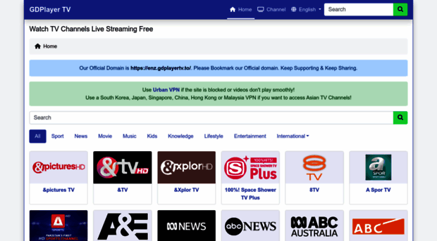 enz.gdplayertv.to - Watch TV Channels Live Streami... - Enz GDPlayer TV