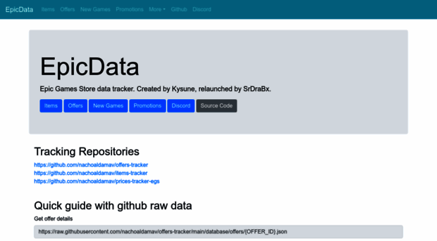 epicdatainfo.vercel.app - EpicData - Epic Games data tra... - Epic Data Info Vercel
