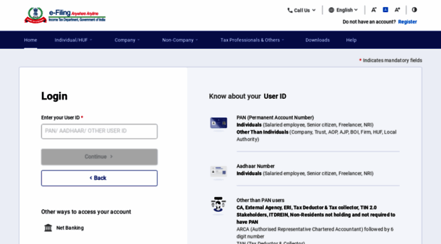 eportal.incometax.gov.in - e-Filing Home Page, Income Tax... - Eportal ...