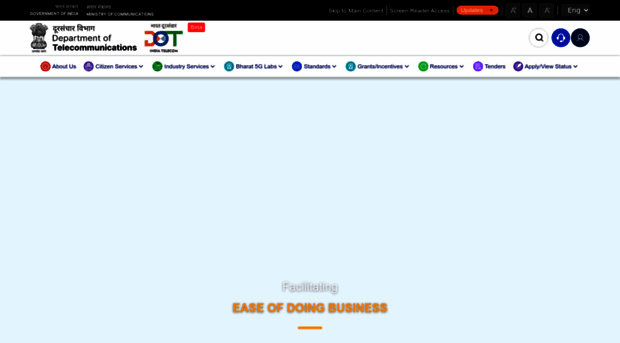 eservices.dot.gov.in - Home | Department of Telecom e... - EServices Dot