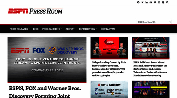 espnpress.com - ESPN Press Room - for Media Pr... - ESPN Press