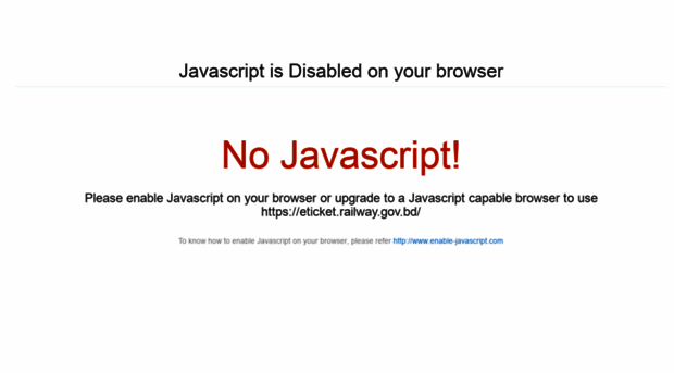eticket.railway.gov.bd - Bangladesh Railway - Enable Ja... - Eticket ...