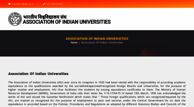 evaluation.aiu.ac.in - Association of Indian Universi... - Evaluation Aiu