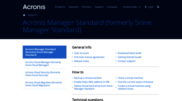 evolve.5nine.com - Acronis Manager Standard (form... - Evolve 5 Nine