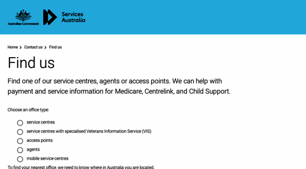 findus.servicesaustralia.gov.au - Find Us - Services Australia - Find ...