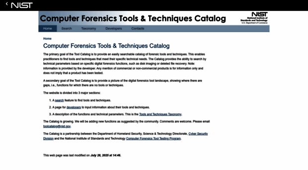 forensicsoftware.nist.gov - Computer Forensics Tools & Tec ...