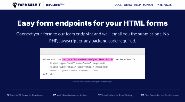 formsubmit.co - FormSubmit | Easy to use form ... - Form Submit
