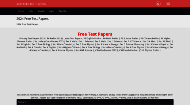 freetestpaper.com - 2024 Free Test Papers - Free Test Paper