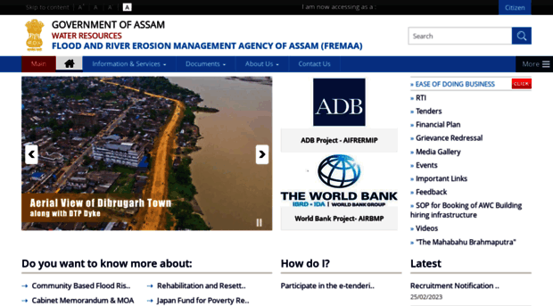 fremaa.assam.gov.in - Home | Flood and River Erosion... - FREMAA Assam