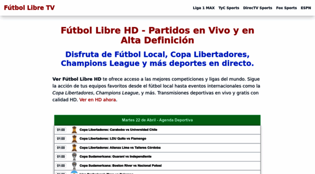futbol.libretv.pe - Fútbol Libre TV | Partidos en ... - Futbol Libre TV