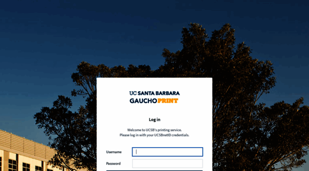gauchoprint.ucsb.edu - PaperCut Login for University ... - Gauchoprint Ucsb