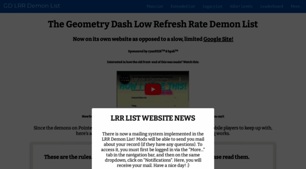 gdlrrlist.com - GD LRR Demon List - GD LRR List