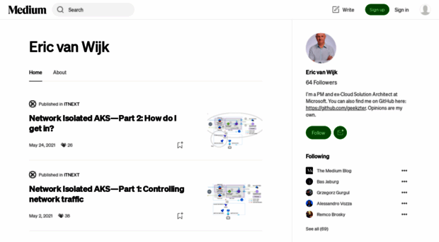 geekzter.medium.com - Eric van Wijk – Medium - Geekzter Medium