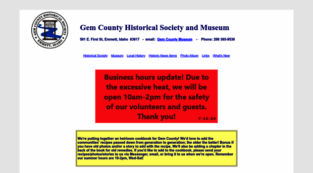 gemcountymuseum.org - Gem County Historical Society/... - Gem County Museum