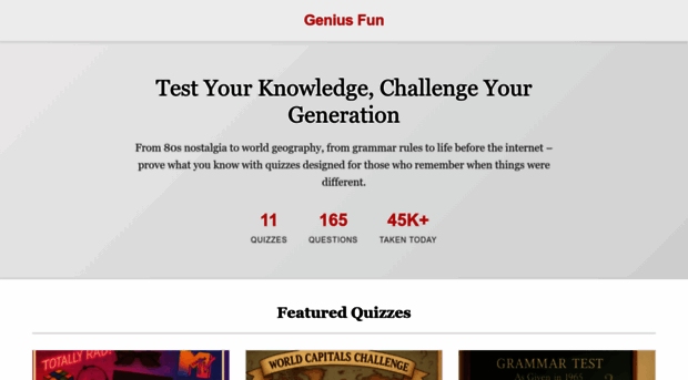 geniusfun.co.za - Genius Fun - Knowledge Tests T... - Genius Fun