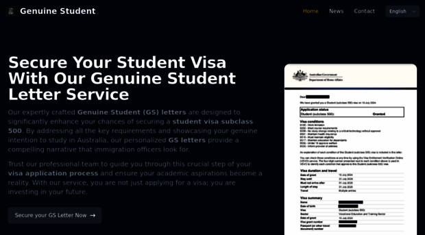 genuinestudentletter.com.au - Genuine Student Letters for Vi ...