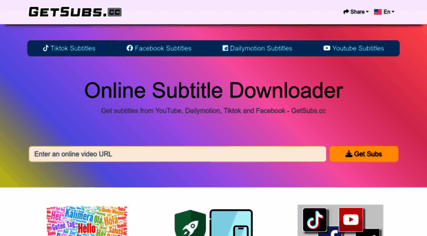 getsubs.cc - Subtitle Downloader for Tiktok... - Get Subs