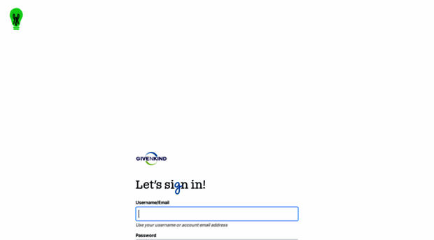 givenkind.littlegreenlight.com - LGL : Login - Givenkind Littlegreenlight