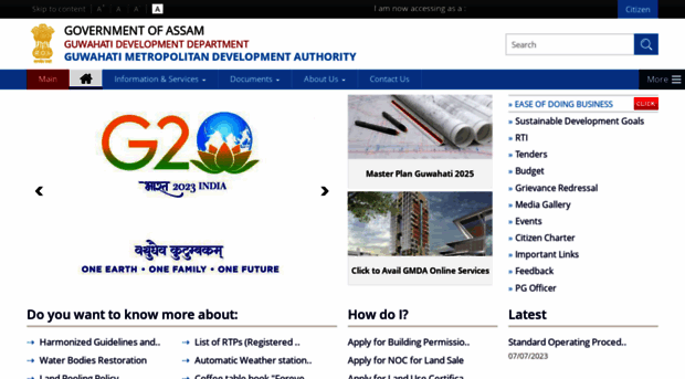 gmda.assam.gov.in - Home | Guwahati Metropolitan D... - Gmda Assam